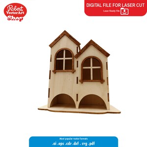 Laser Cut Tea House Box Glowforge - Digital Laser Files - Cdr, Dxf, Svg ...