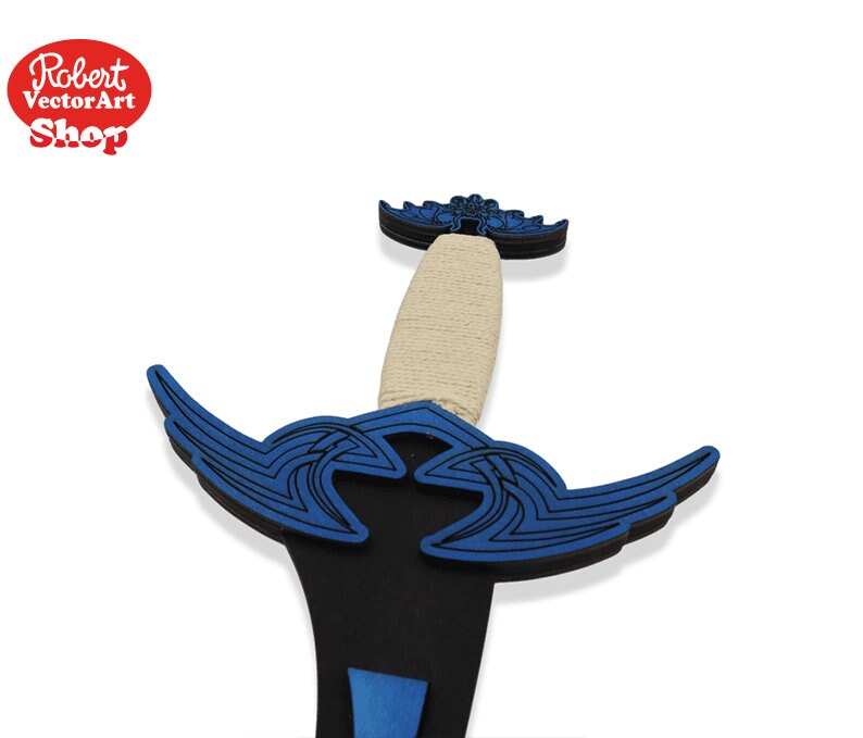 Wooden Sword Vector File, Laser Cutting Vector Svg Dxf, Ai, Cdr, Eps ...