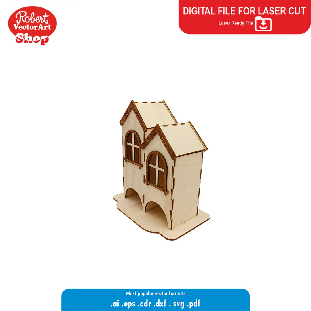 Laser Cut Tea House Box Glowforge - Digital Laser Files - Cdr, Dxf, Svg ...