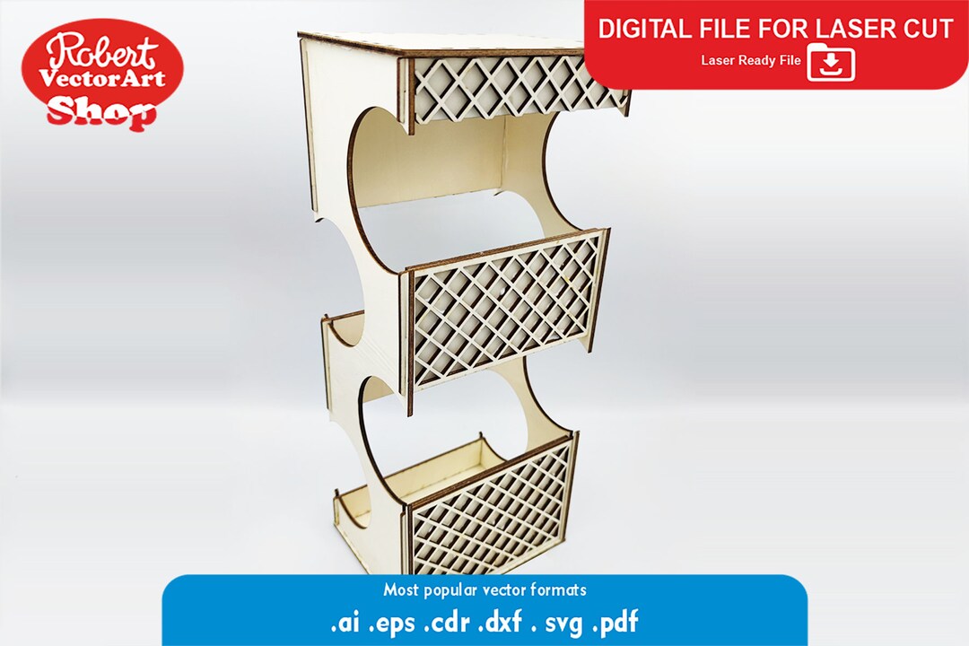 Laser Cut Wine Rack Vector File: 4-bottle Holder (digital Download) - Etsy