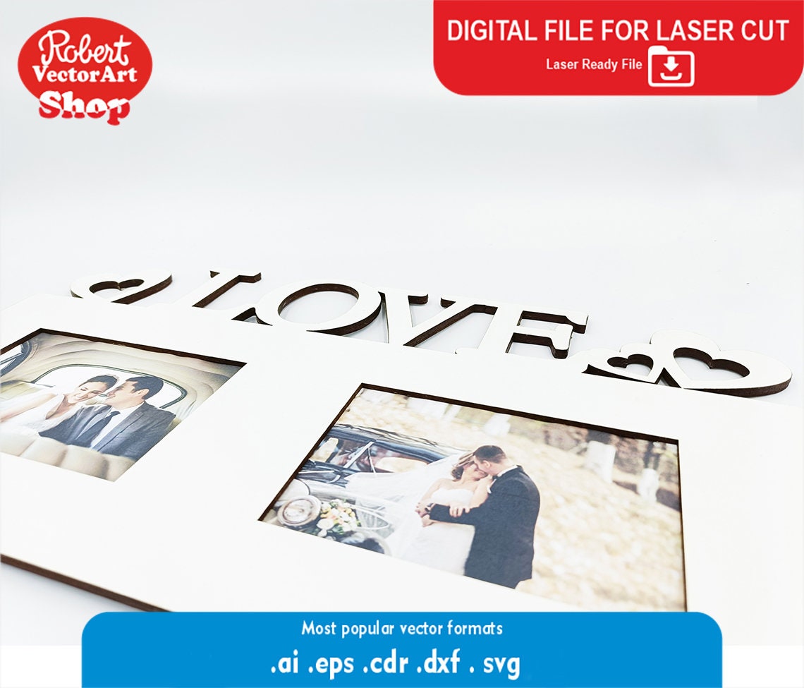 Double Photo Frame With Desk Holder Laser Cutting Engraving Svg Dfx Cdr ...