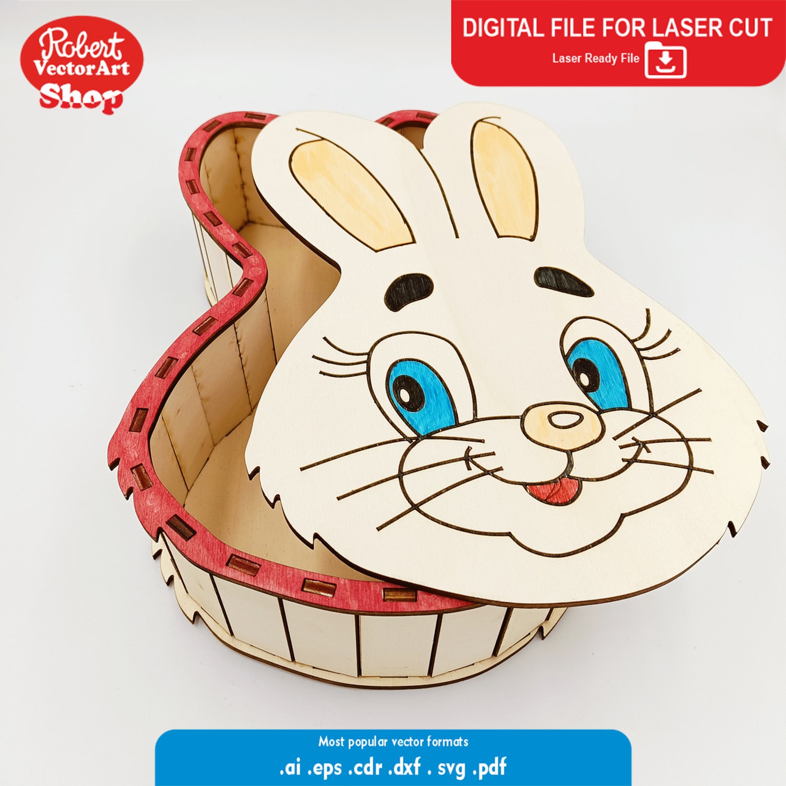 Easter Bunny Gift Boxes Laser Cut Files Svgdxfpdfai Glowforge Files ...