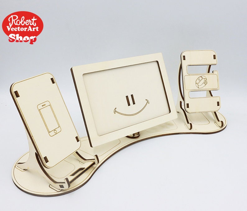 Laser Cut Double Dock Station With Photo, Svg Phone Stand, Docking ...