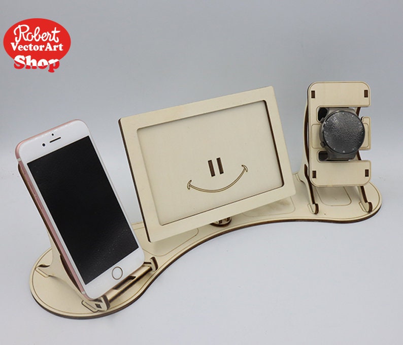 Laser Cut Double Dock Station With Photo, Svg Phone Stand, Docking ...