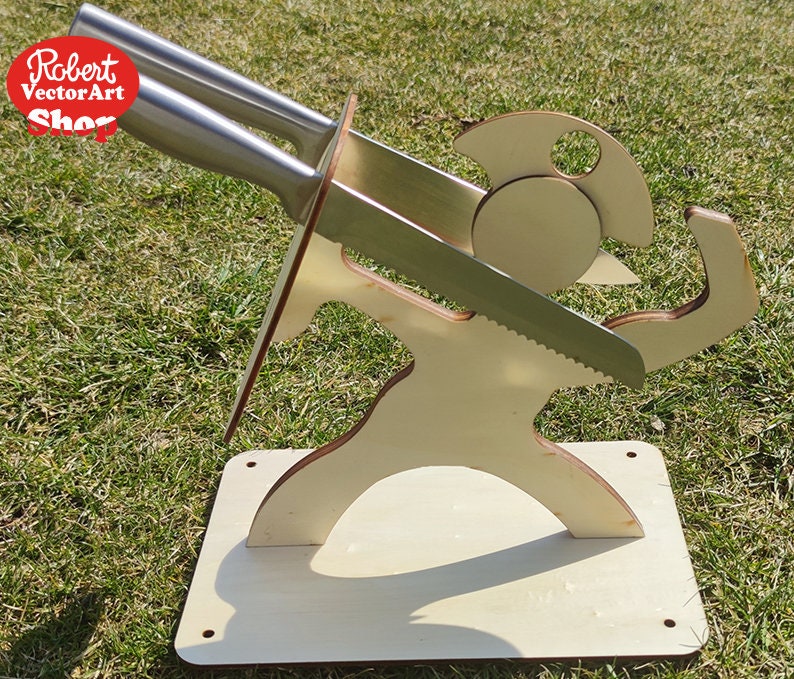 Laser Cut Knife Stand Digital File for Laser and CNC Ai SVG Dxf Eps CDR ...