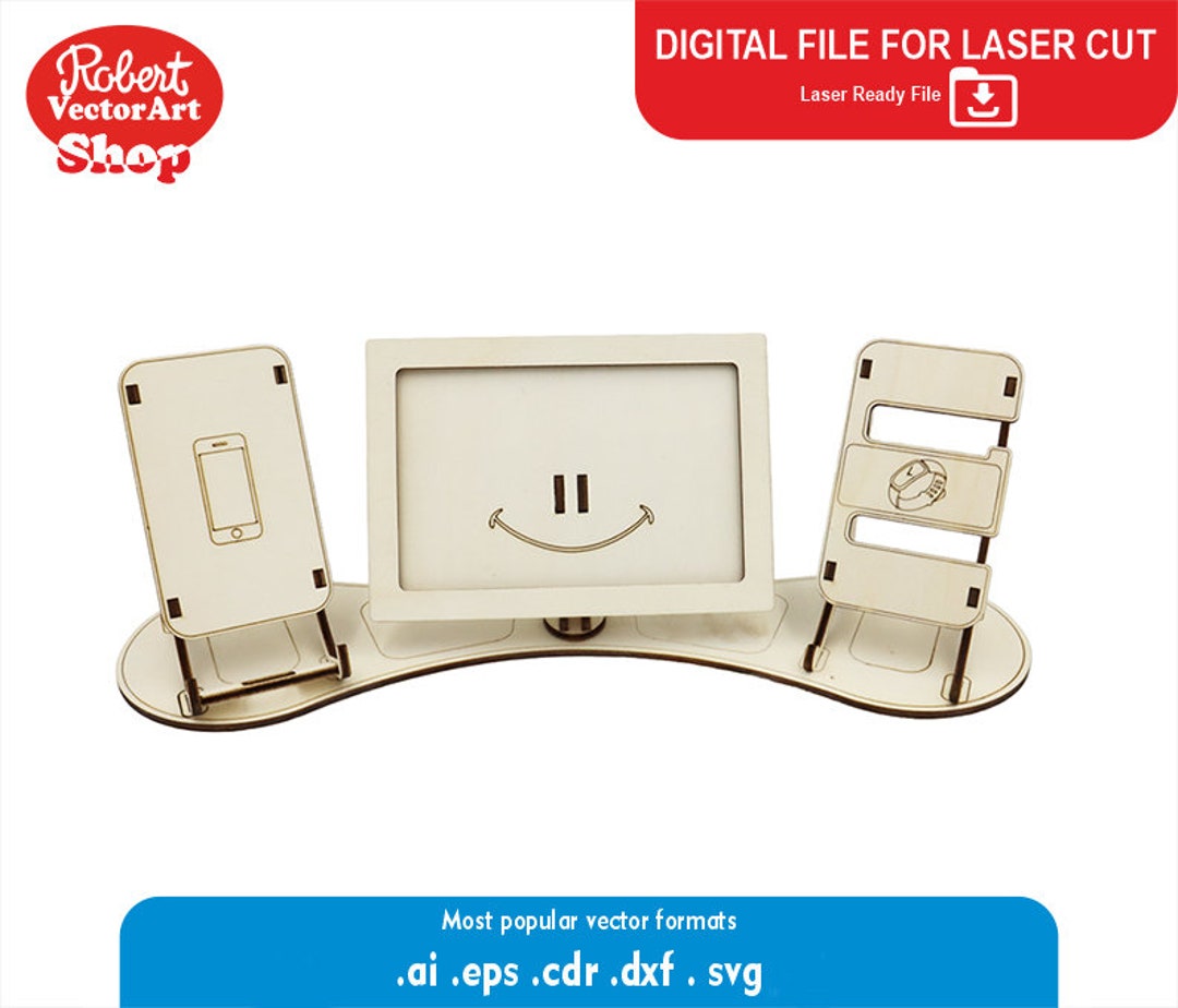 Laser Cut Double Dock Station With Photo, Svg Phone Stand, Docking ...