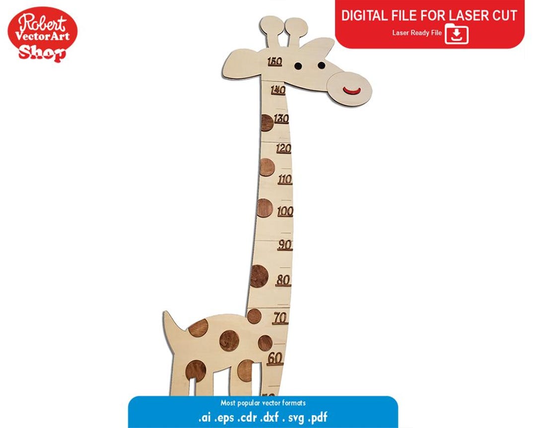 Giraffe Growth Chart Laser Cut File: Kids Height Ruler (digital ...