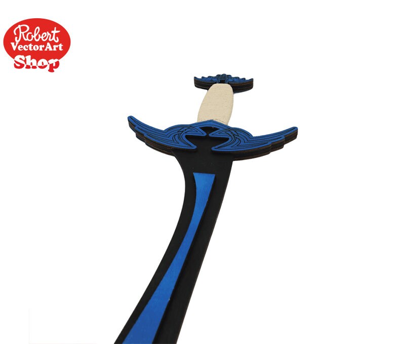 Wooden Sword Vector File, Laser Cutting Vector Svg Dxf, Ai, Cdr, Eps ...