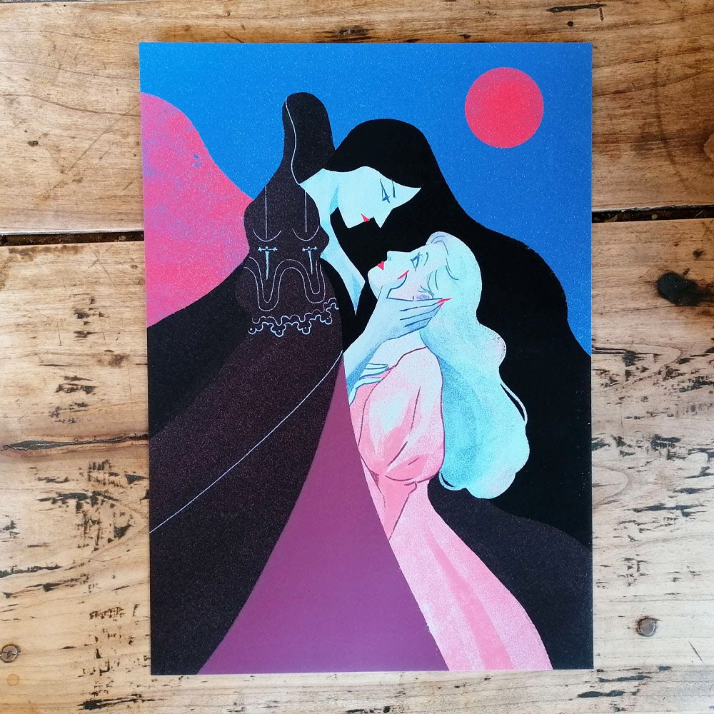 Vampires in Love Illustrations Sapphic Illustration LGBT Gothic Art - Etsy