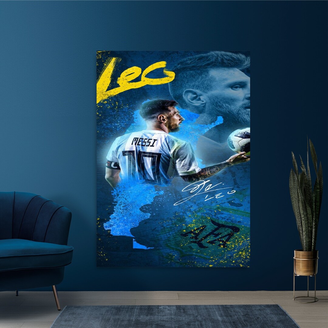 Lionel Messi Canvas, Champion Messi, Trendcanvas Argentina Legend Gift ...
