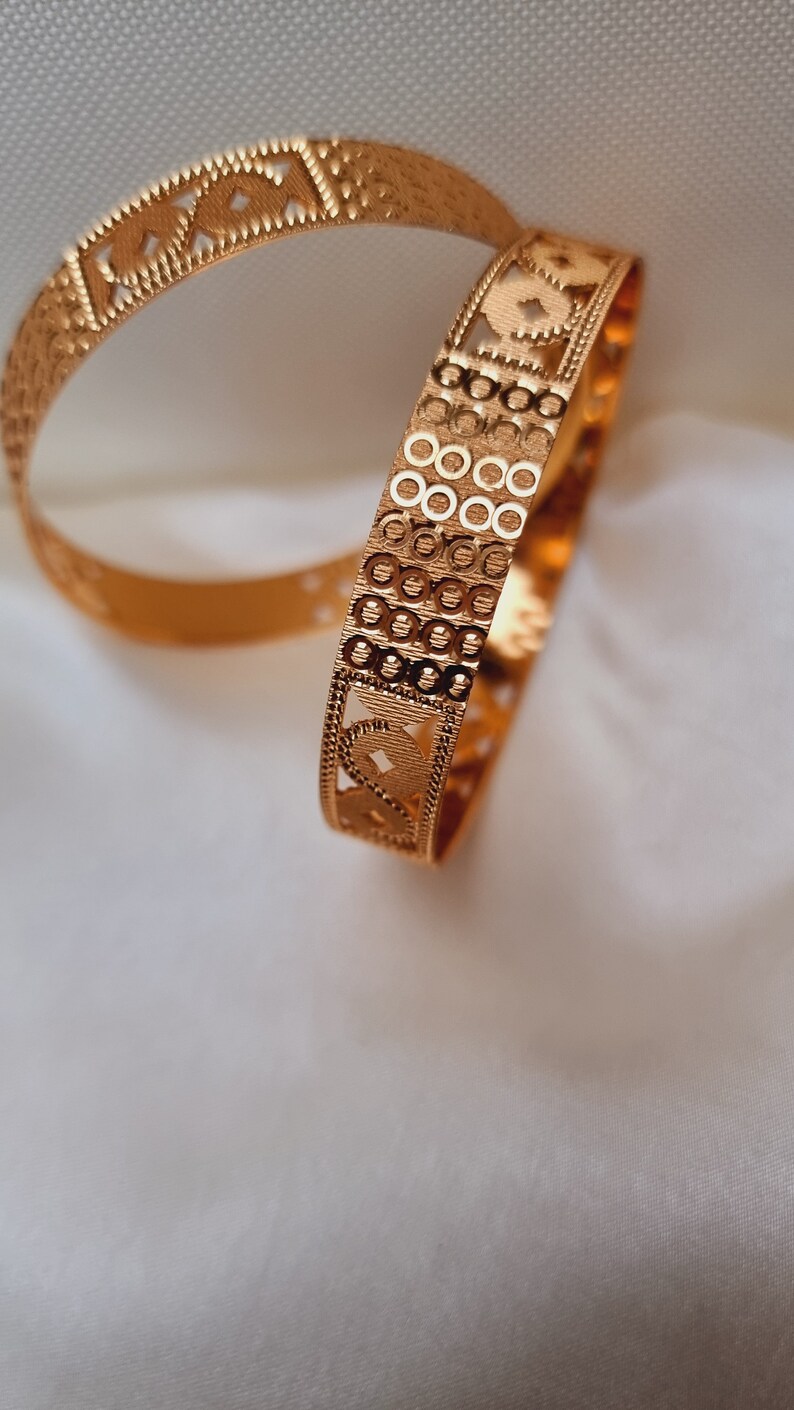 Traditional, Indian, Thick Bangles Set of 2 Gold Plated - Etsy