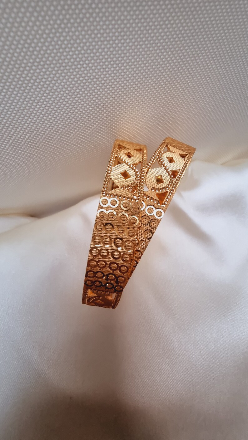 Traditional, Indian, Thick Bangles Set of 2 Gold Plated - Etsy
