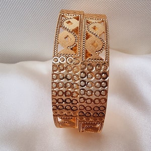 Traditional, Indian, Thick Bangles Set of 2 Gold Plated - Etsy