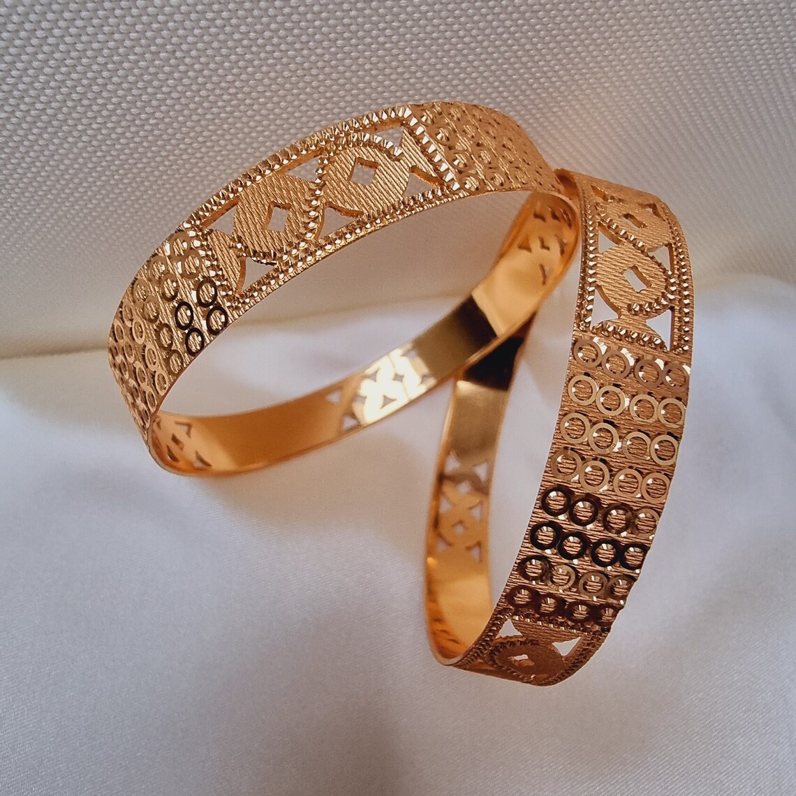 Traditional, Indian, Thick Bangles Set of 2 Gold Plated - Etsy