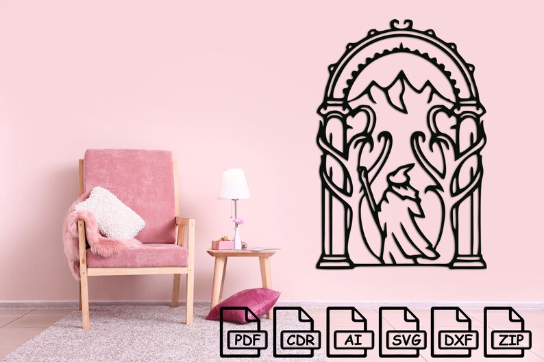 Gandalf Cut Svg Dxf File Wall Sticker Pdf Silhouette Template - Etsy
