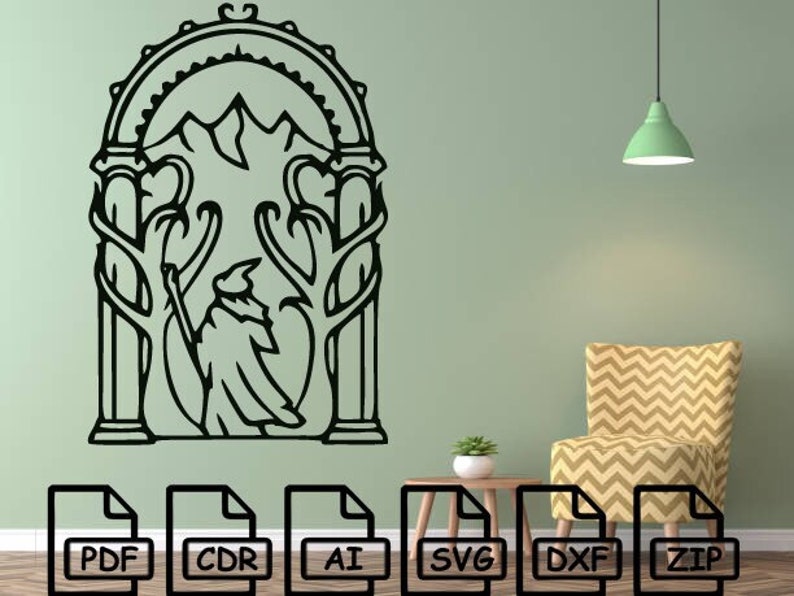 Gandalf Cut Svg Dxf File Wall Sticker Pdf Silhouette Template - Etsy