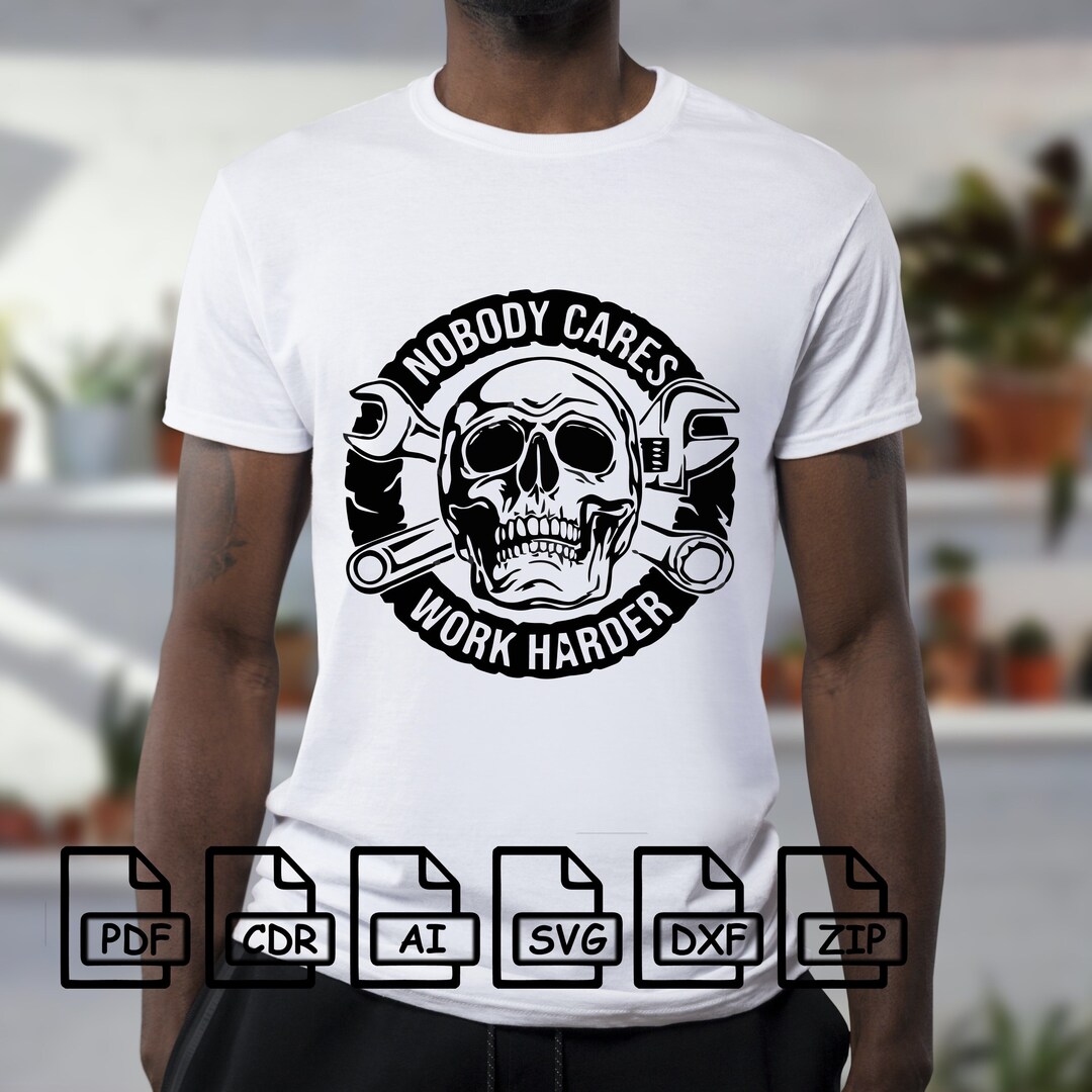Mechanic Skull Svg Work Harder Svg Dxf File Wall Sticker Pdf - Etsy ...