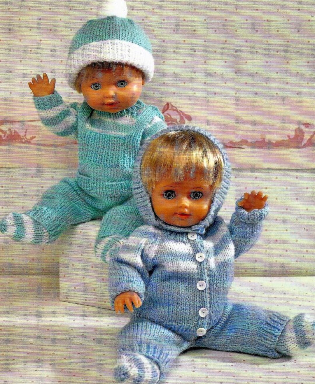 Vintage Doll Pram Set Knitting Pattern: DK Yarn, 12-22" Dolls (PDF ...