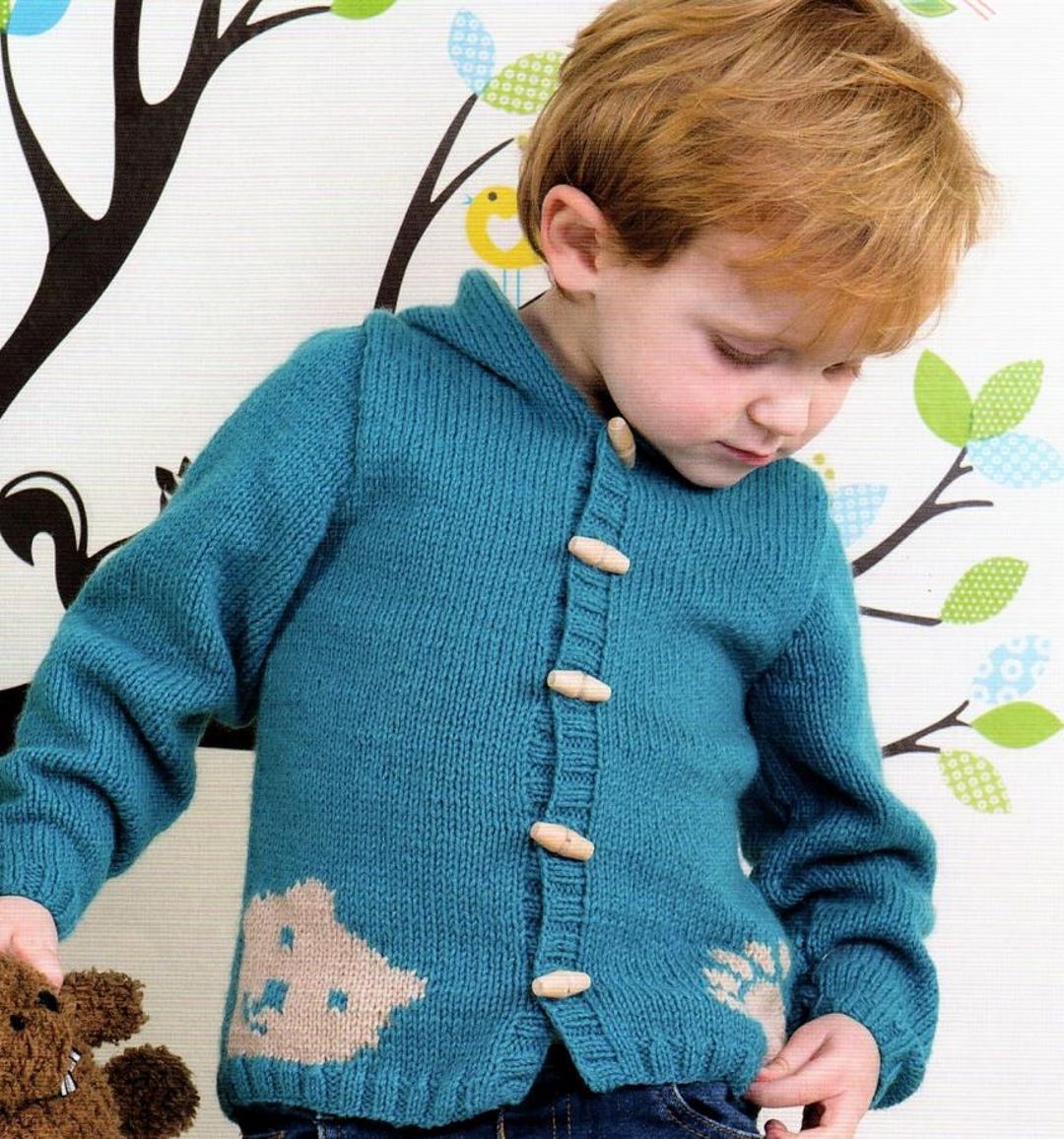 Baby/childs 'bear' Jacket, 18-26" Chest, DK, Vintage Knitting Pattern ...