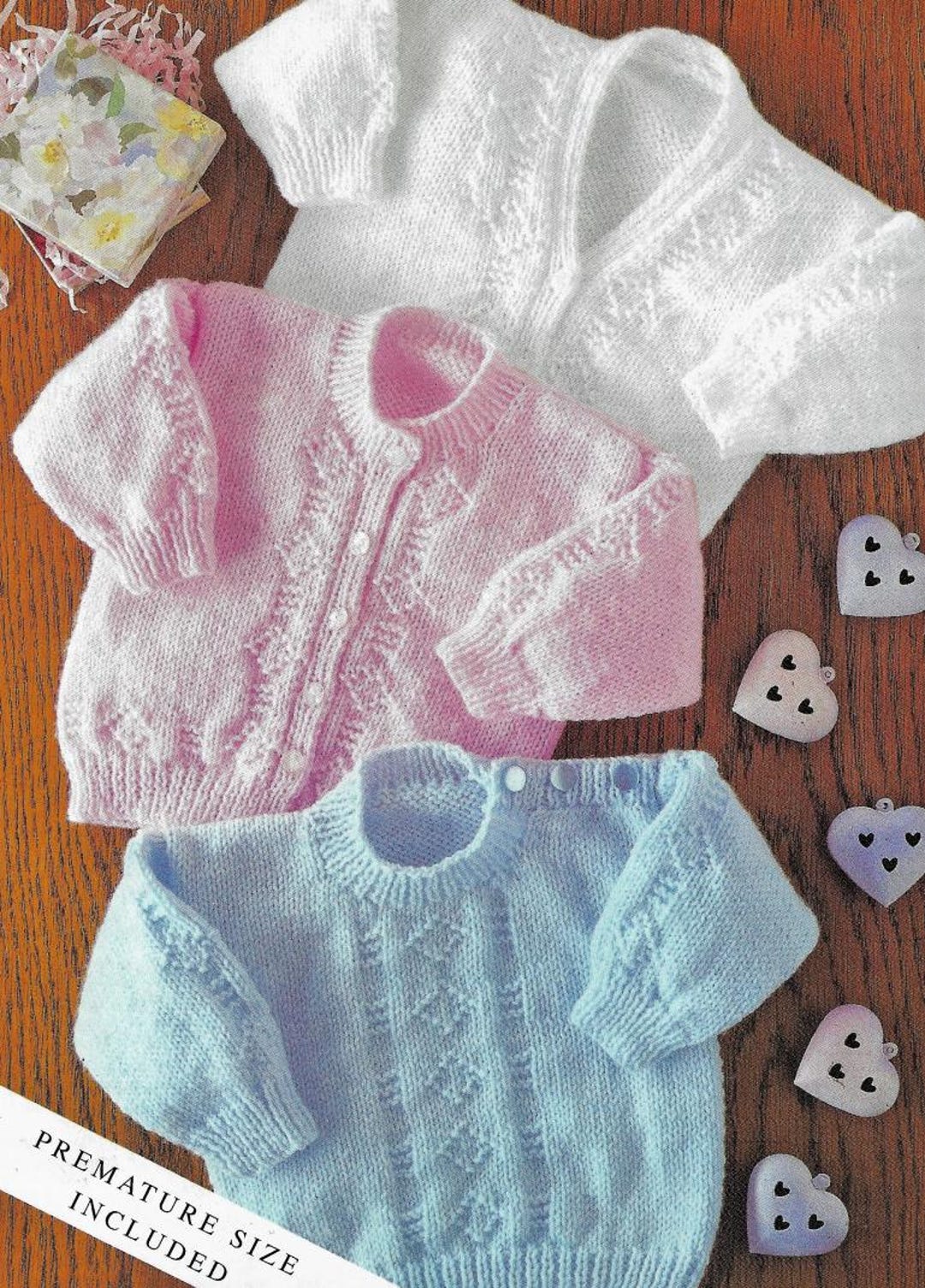 Vintage DK Knitting Pattern PDF: Premature/baby Cardigans & Sweaters ...