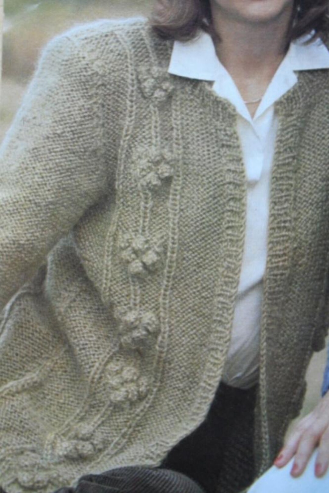Woman's Jacket With Bobbles, 32" - 38" Chest, Worsted, Vintage Knitting ...