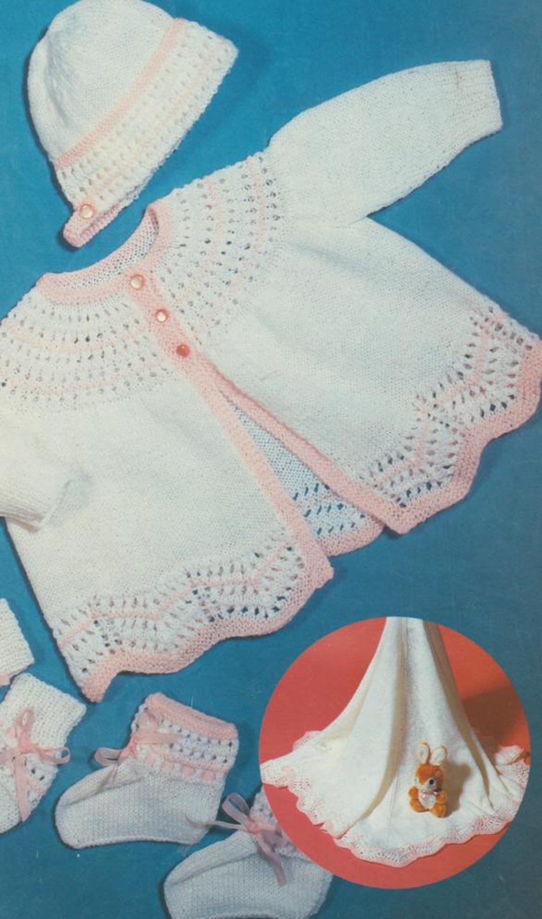 Vintage 3PLY Knitting Pattern PDF: Premature/baby Layette (14-18" Chest ...