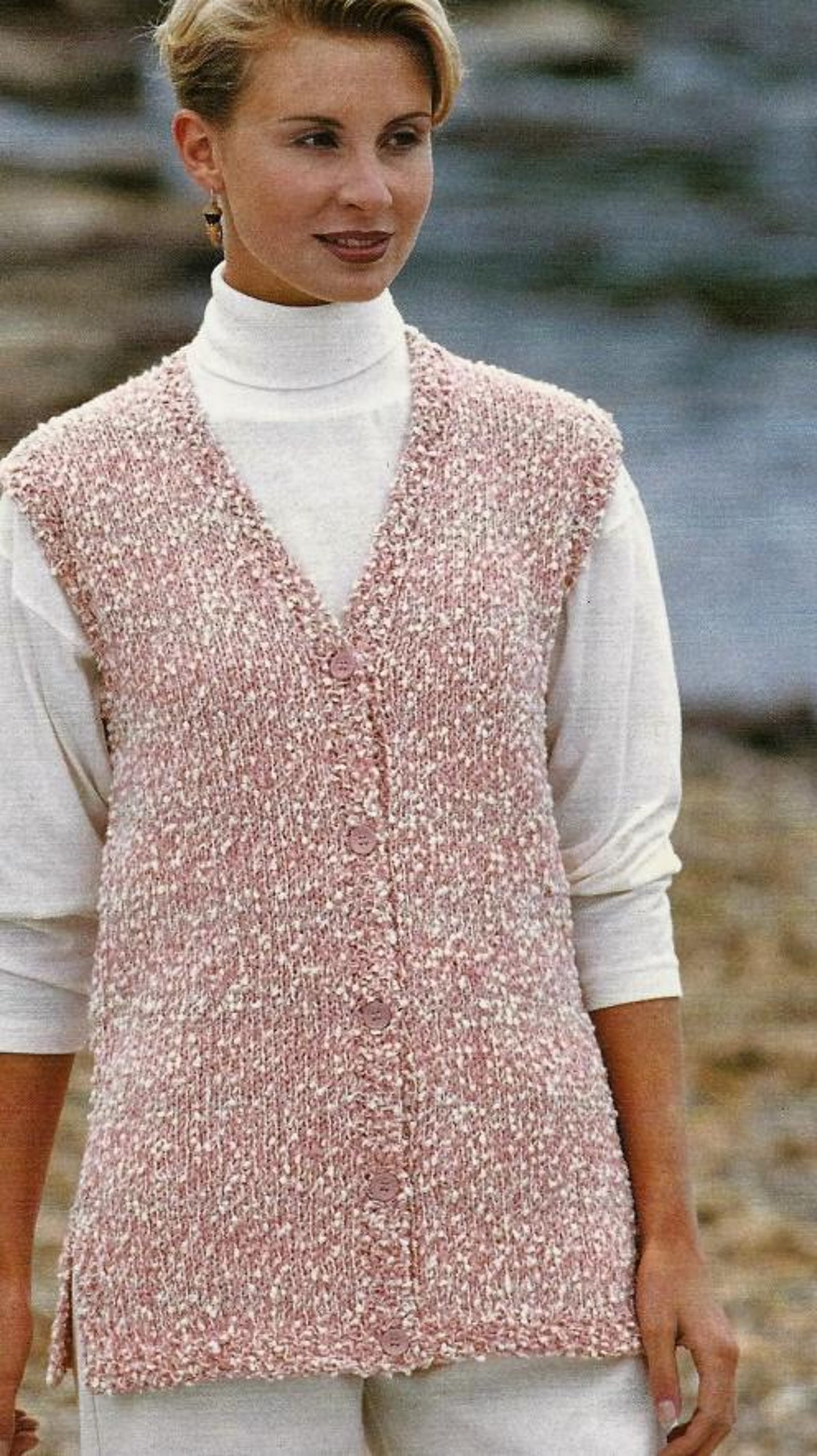 Vintage Chunky Knit Waistcoat Pattern: Ladies Sizes 32-40 (PDF Pattern ...