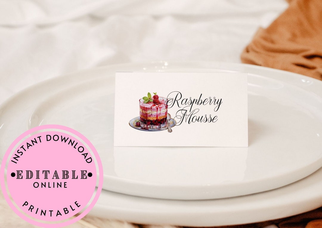 Dessert Sign Template Food Label Wedding Buffet Display - Etsy