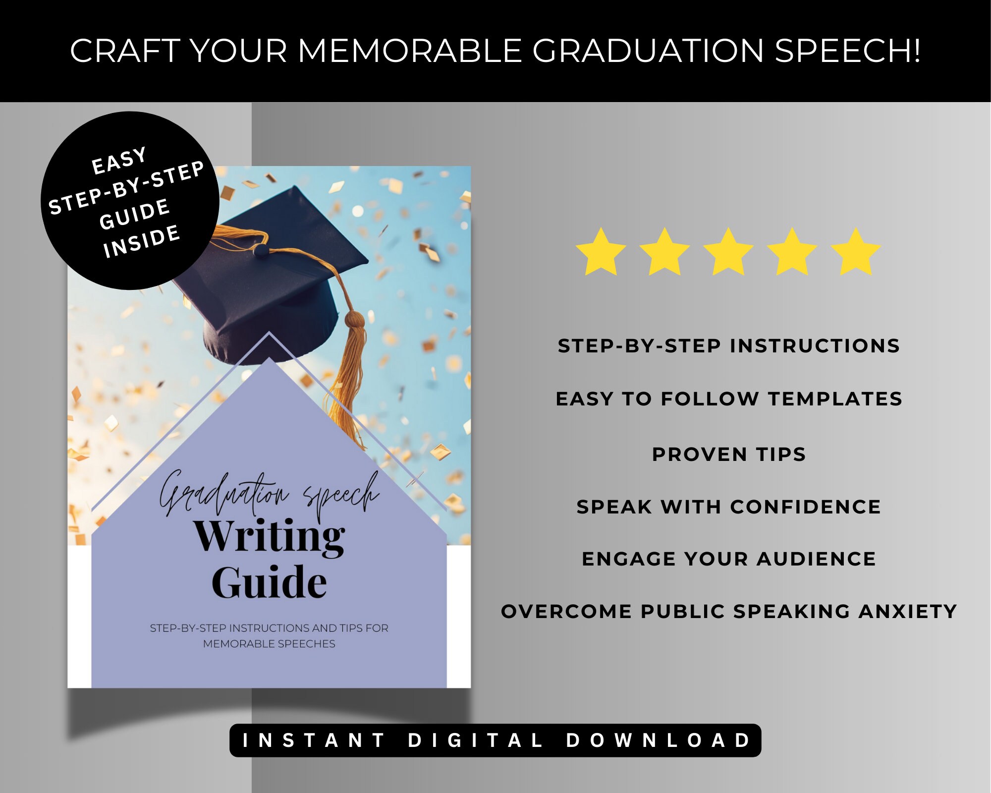 How to Write a Speech Guide, Graduation Speech Writing Guide, Digital ...