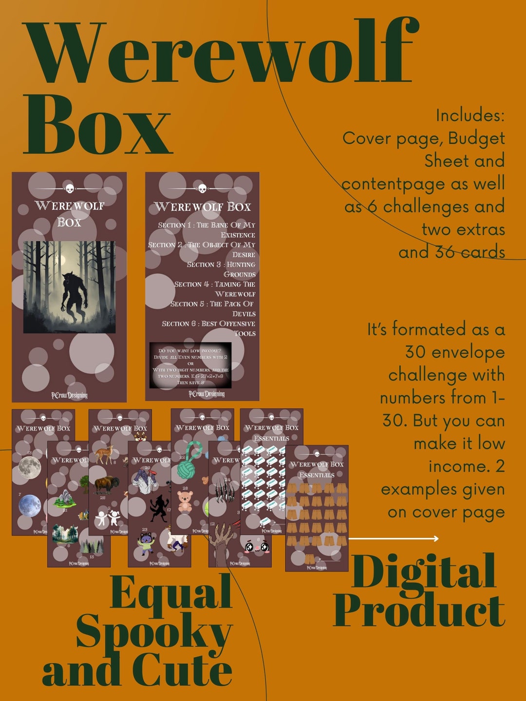 WEREWOLF BOX - 30 Envelope Card Game for Cashstuffing - Etsy