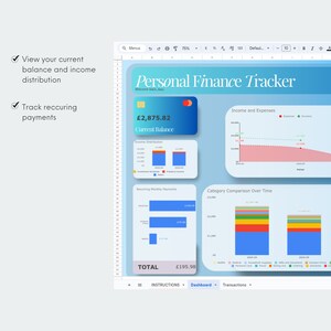 Dynamic Google Sheet Expense Tracker, Easy Budgeting Dashboard, Income ...