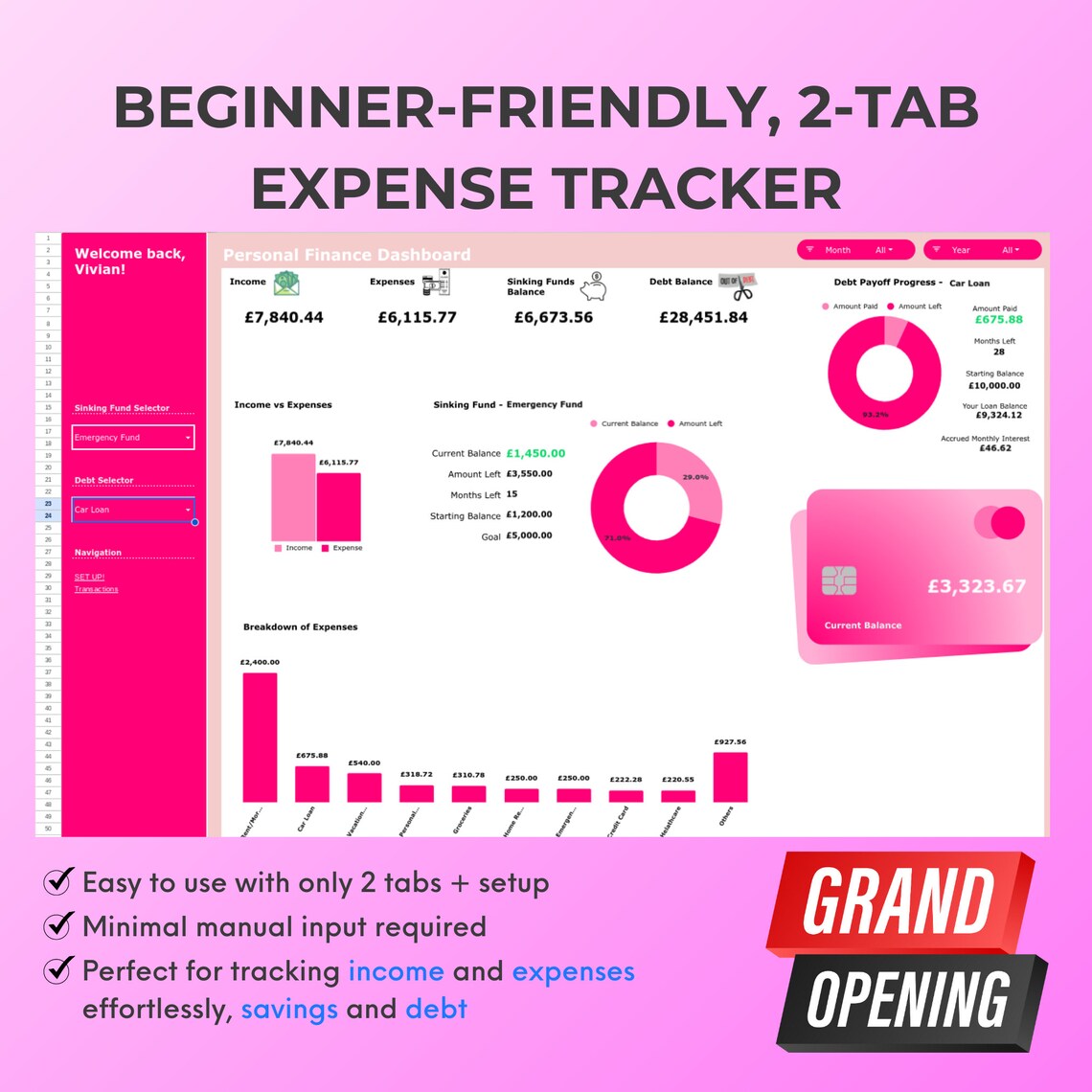 Ultimate Sinking Funds and Debt Tracker, Income & Expense Tracker ...