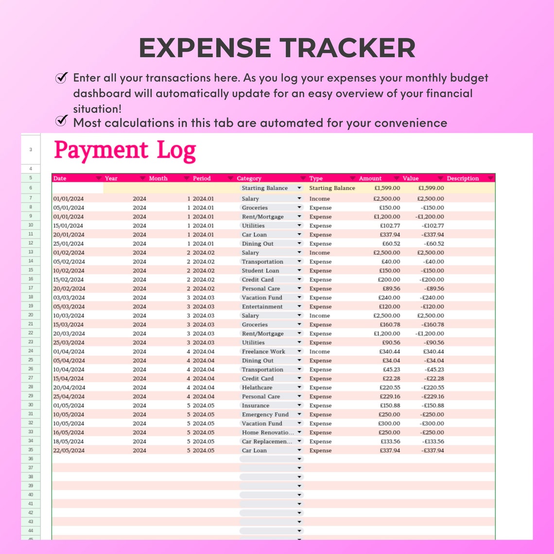 Ultimate Sinking Funds and Debt Tracker, Income & Expense Tracker ...