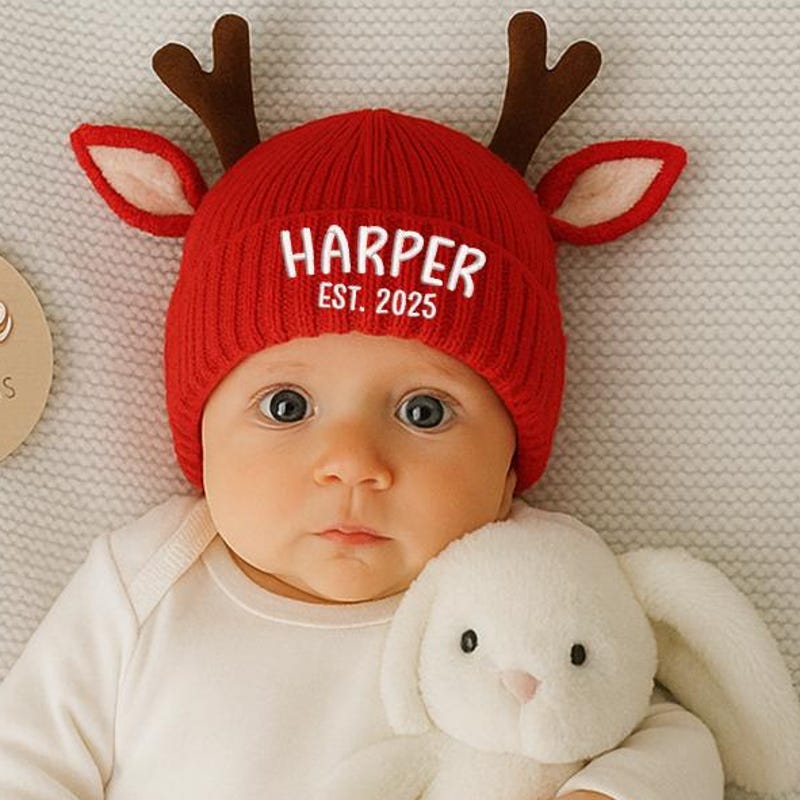 Knitted Reindeer Hat Baby - Etsy