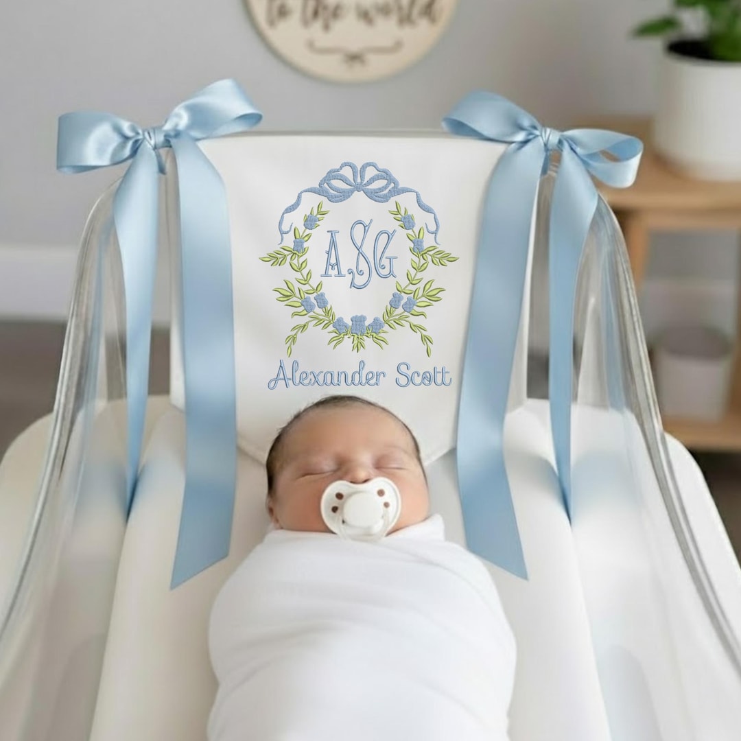 Personalized Baby Banner, Floral Monogram, Nursery Decor - Etsy