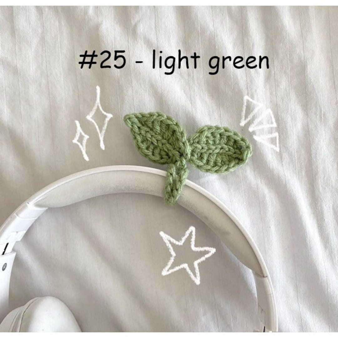 Crochet Sprout Headphone Accessory, Cute Headphone Accessory, Crochet ...