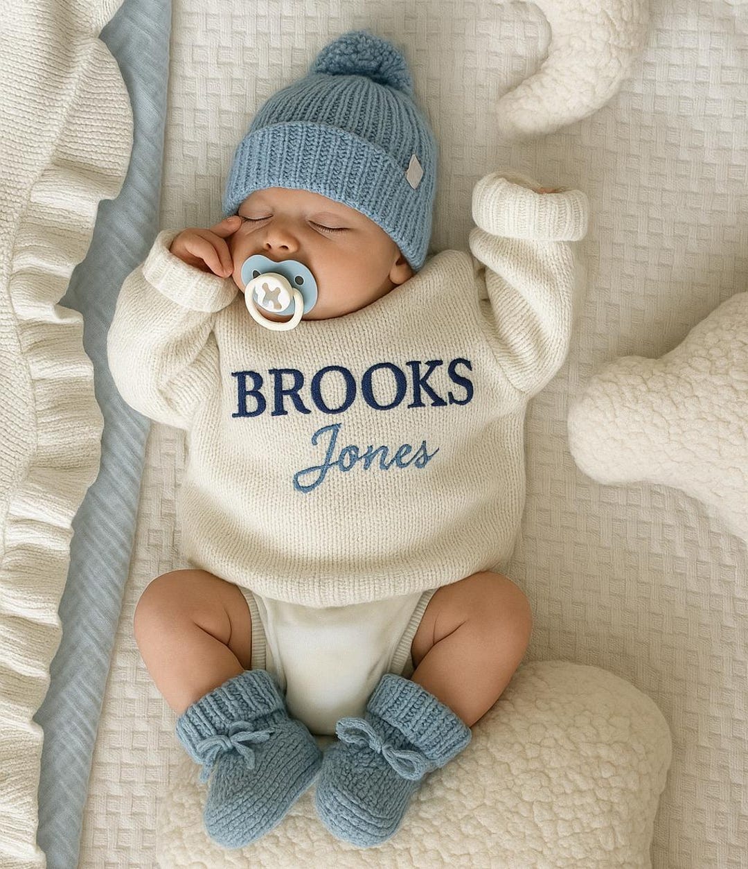 Personalized Embroidery Baby Sweater, Newborn Sweater Easter 2026 ...