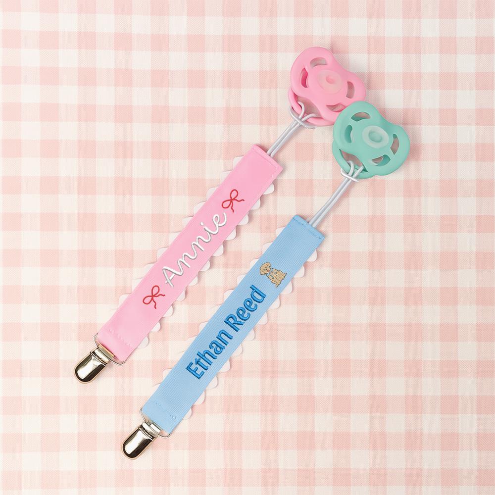 Personalized Baby Pacifier Clip – Custom Name Paci Holder With Cute ...