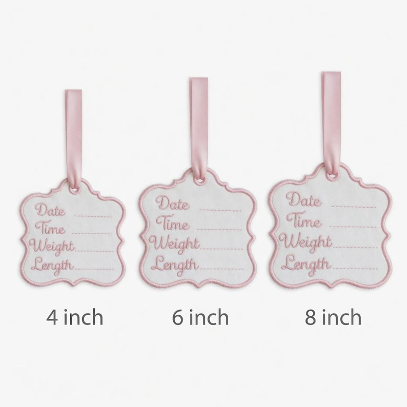 Embroidered Birth Name Tag – Baby Stats Keepsake, Hospital Bassinet ...