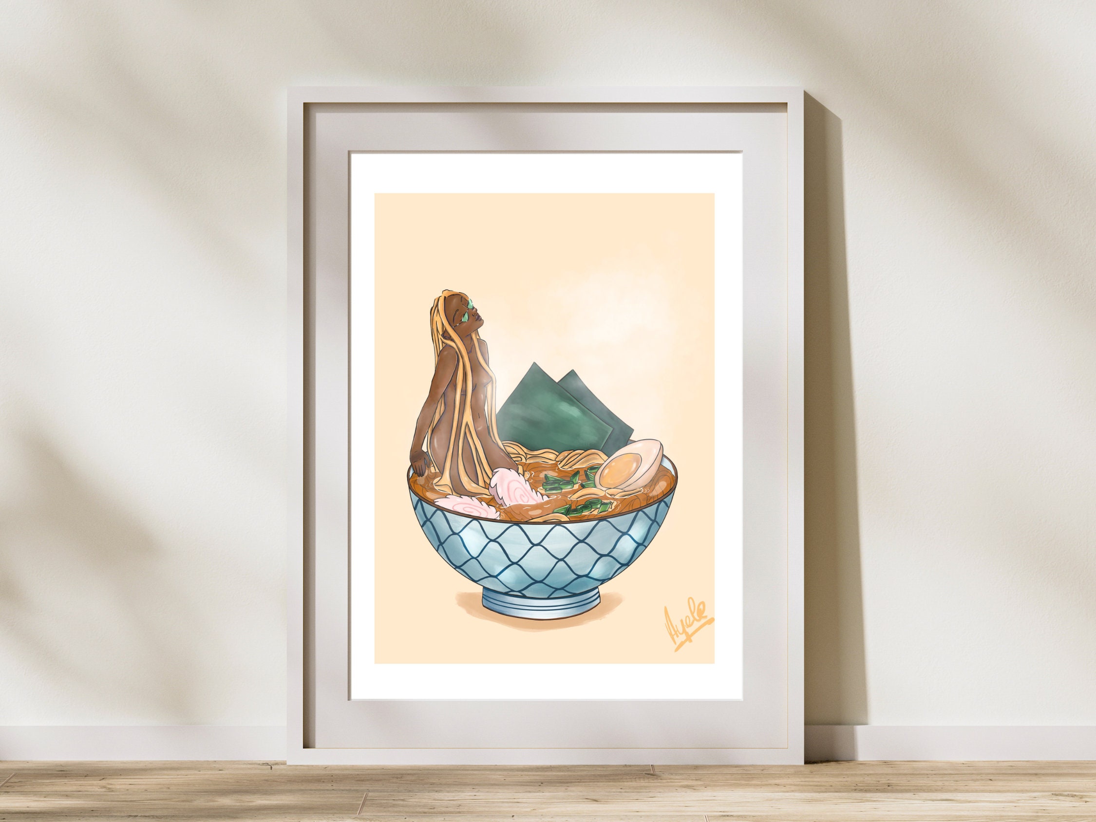 Ramen Girl Art Print, Ramen, Kitchen Poster, Asian Food, Wall Art ...