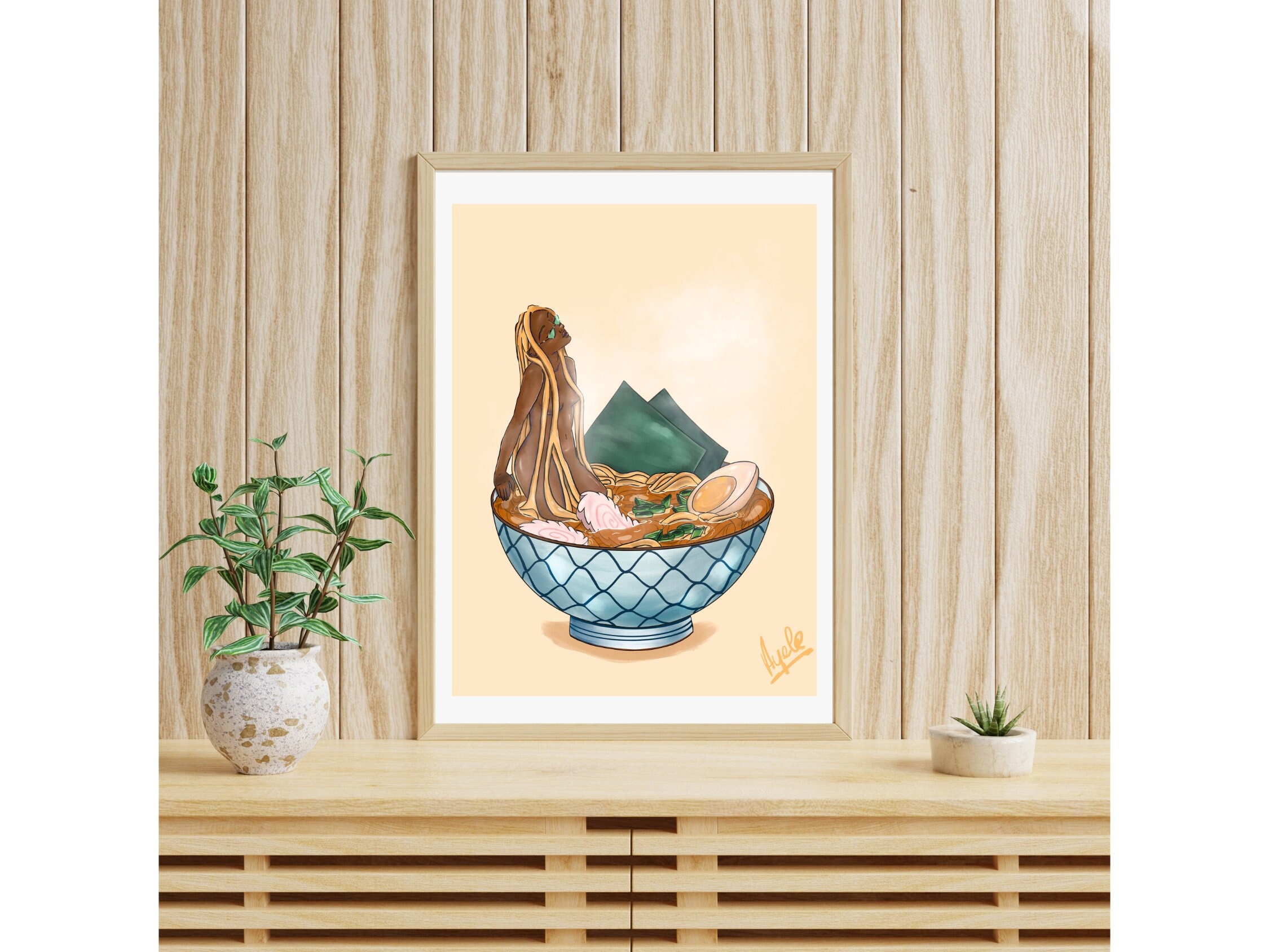 Ramen Girl Art Print, Ramen, Kitchen Poster, Asian Food, Wall Art ...