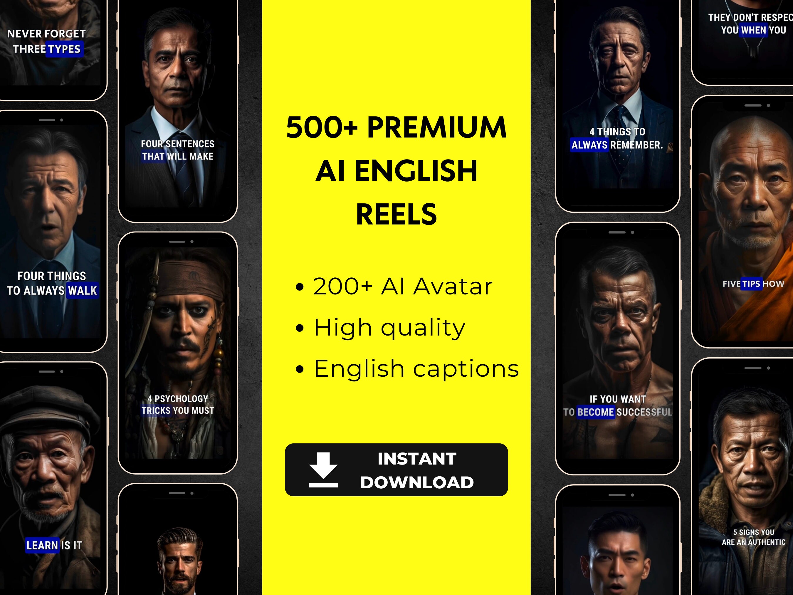 500+ Premium AI Motivational Reels Bundle | Youtube Shorts, Instagram ...