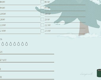 Downloadable Winter Themed Printable Daily Planner Template Page, 8.5 X ...
