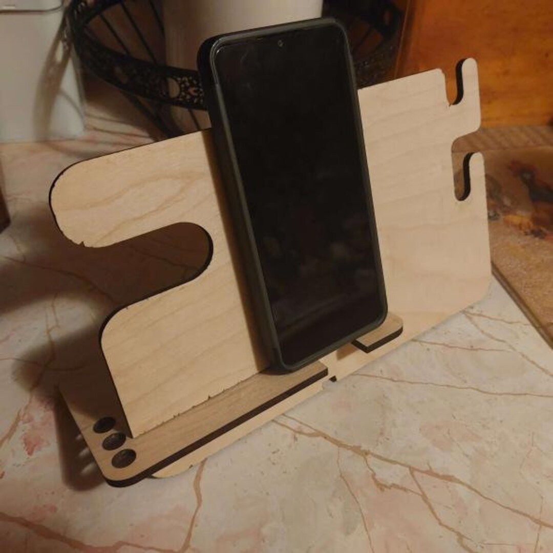 Cell Phone Stand Charging Station AI File SVG File - Etsy