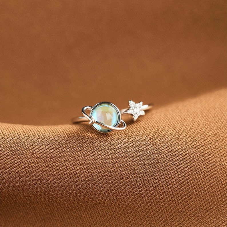 To My Daughter Fidget Ring Sterling Silver Ring Moon & Star - Etsy