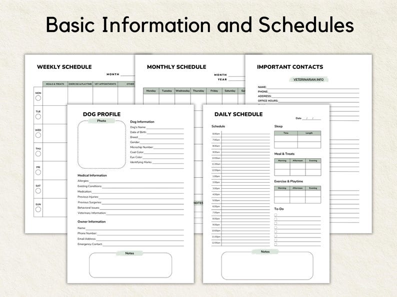Ultimate Dog Planner Printable Dog Care Dog Journal Pet Planner Pet ...