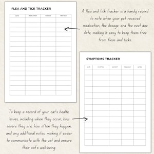 Cat Health Record Printable Kitten Vaccine Record Vet Appointments Cat ...