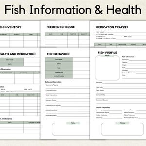 Fish Planner Bundle Aquarium Journal Printable Aquarium Logbook ...