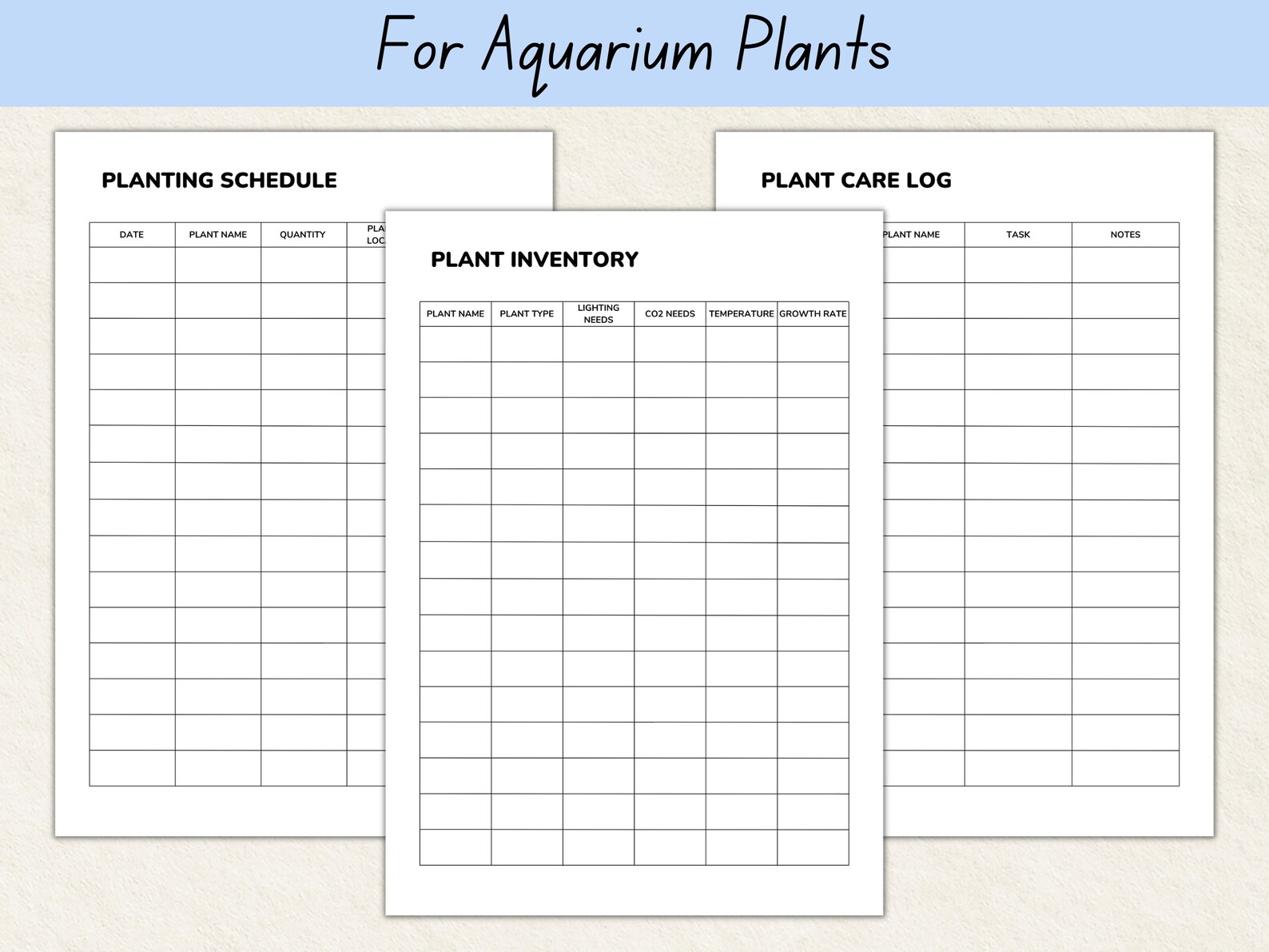 Fish Planner Bundle Aquarium Journal Printable Aquarium Logbook ...