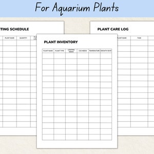 Fish Planner Bundle Aquarium Journal Printable Aquarium Logbook ...